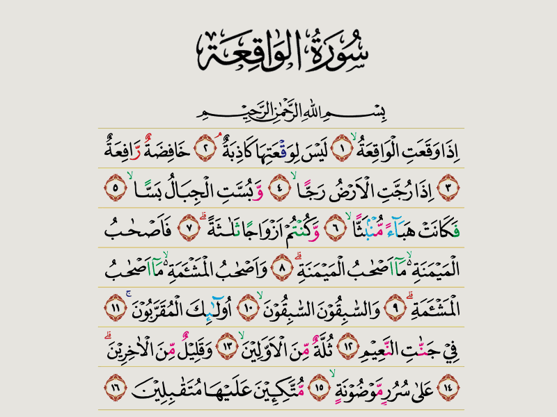 Surat Waqiah Full Arab Untuk Dibaca - Al Quran Online